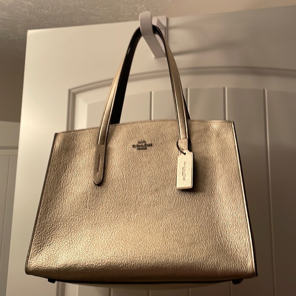 Coach Leather Tote & Wallet Gold - Gem